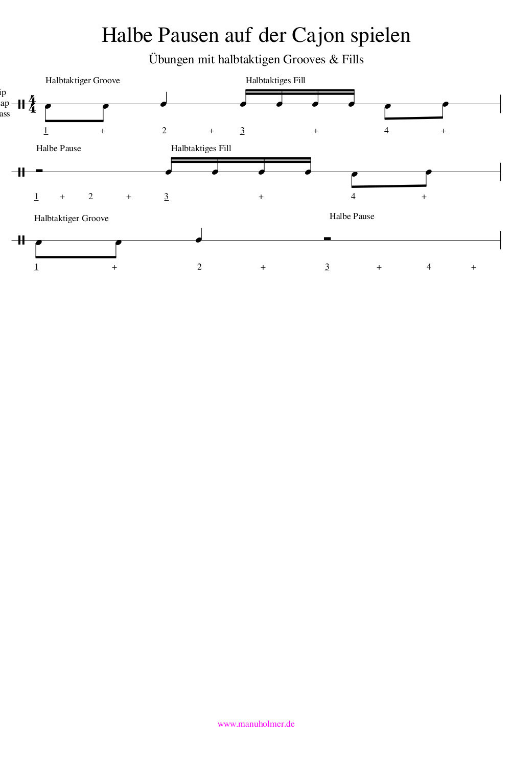 Die Halbe Note und Pause in der Musik - Manu Holmer - Schlagzeug- und ...