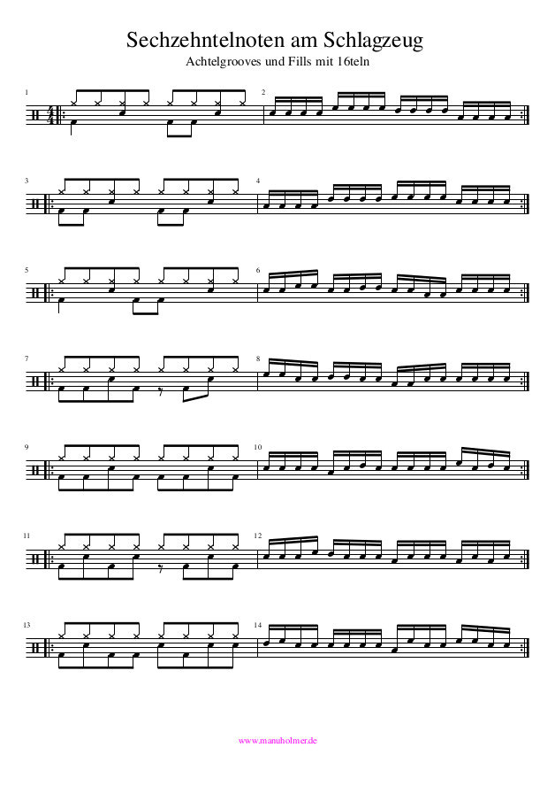 Sechzehntelnoten verstehen: Grundwissen Notenwerte - Manu Holmer ...