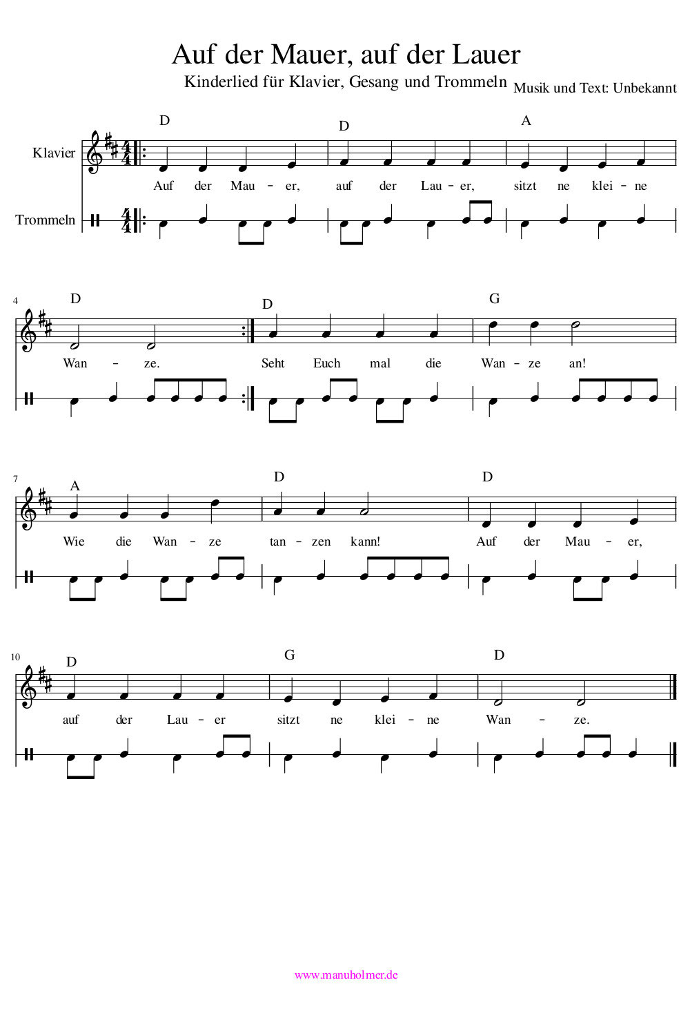 Kinderlieder mit Trommelrhythmen begleiten: Tipps, Ideen & Noten für ...