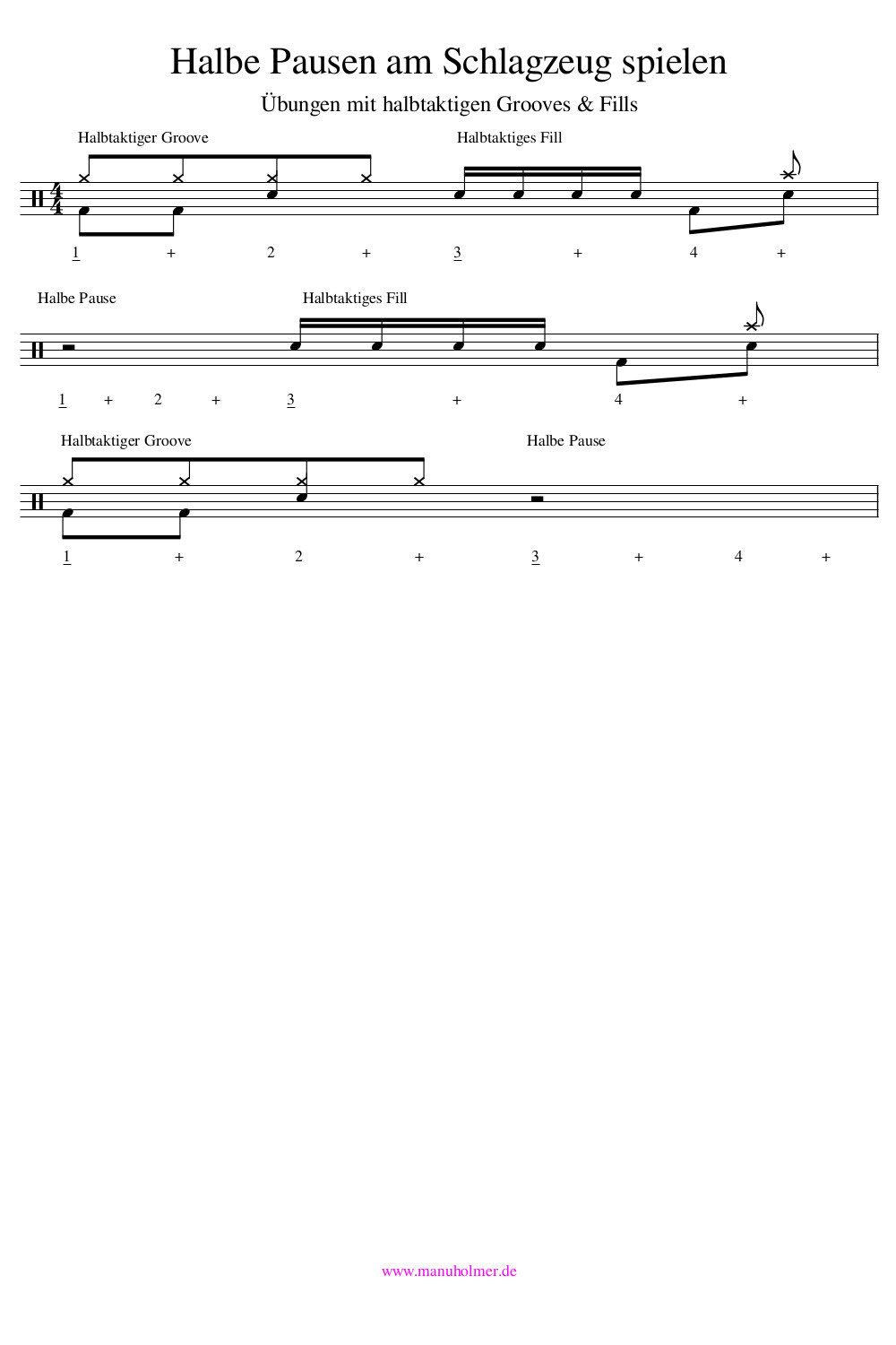 Die Halbe Note und Pause in der Musik - Manu Holmer - Schlagzeug- und ...