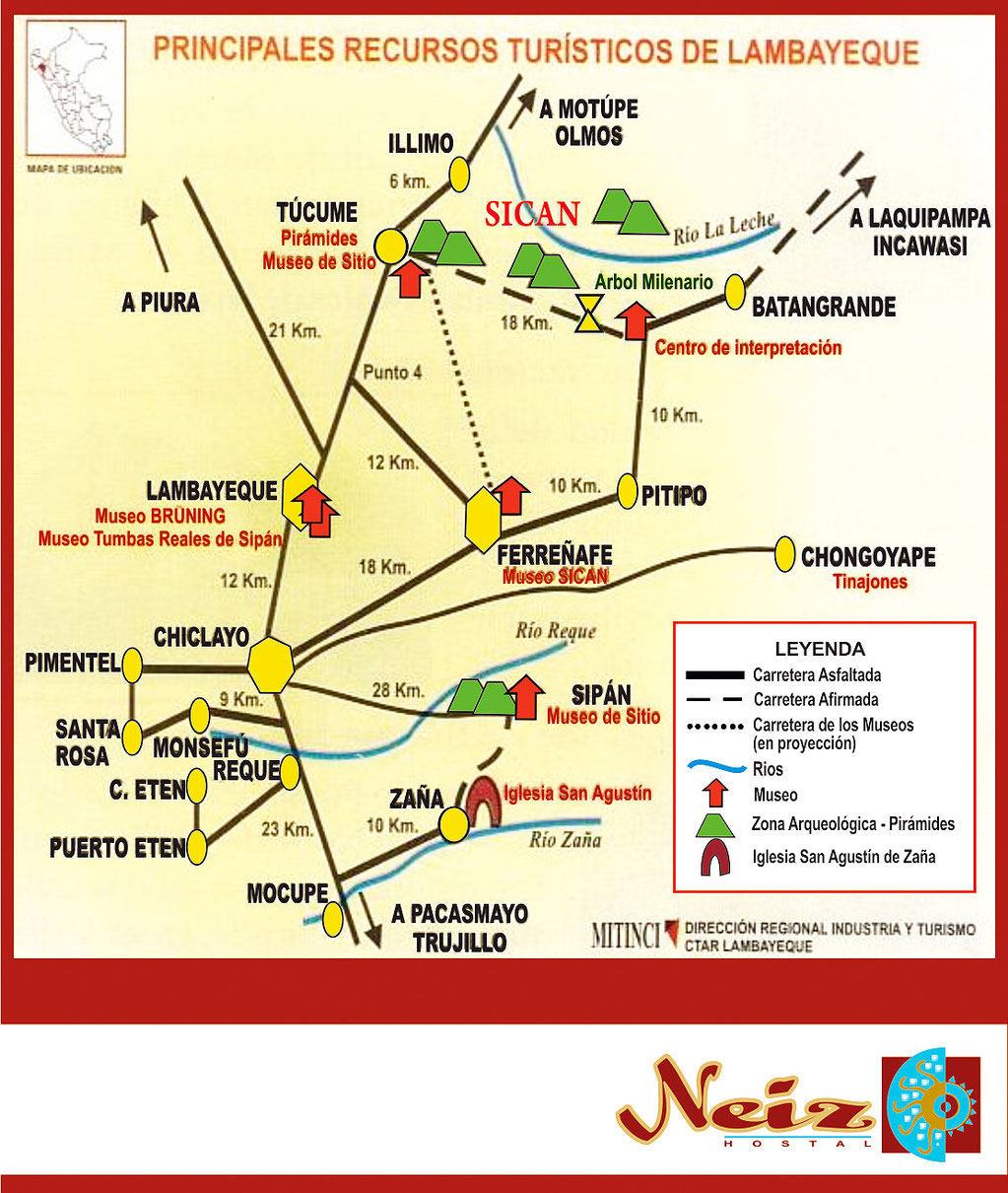 Mapa Turístico de Lambayeque - Tourist map of Lambayeque - Página web ...