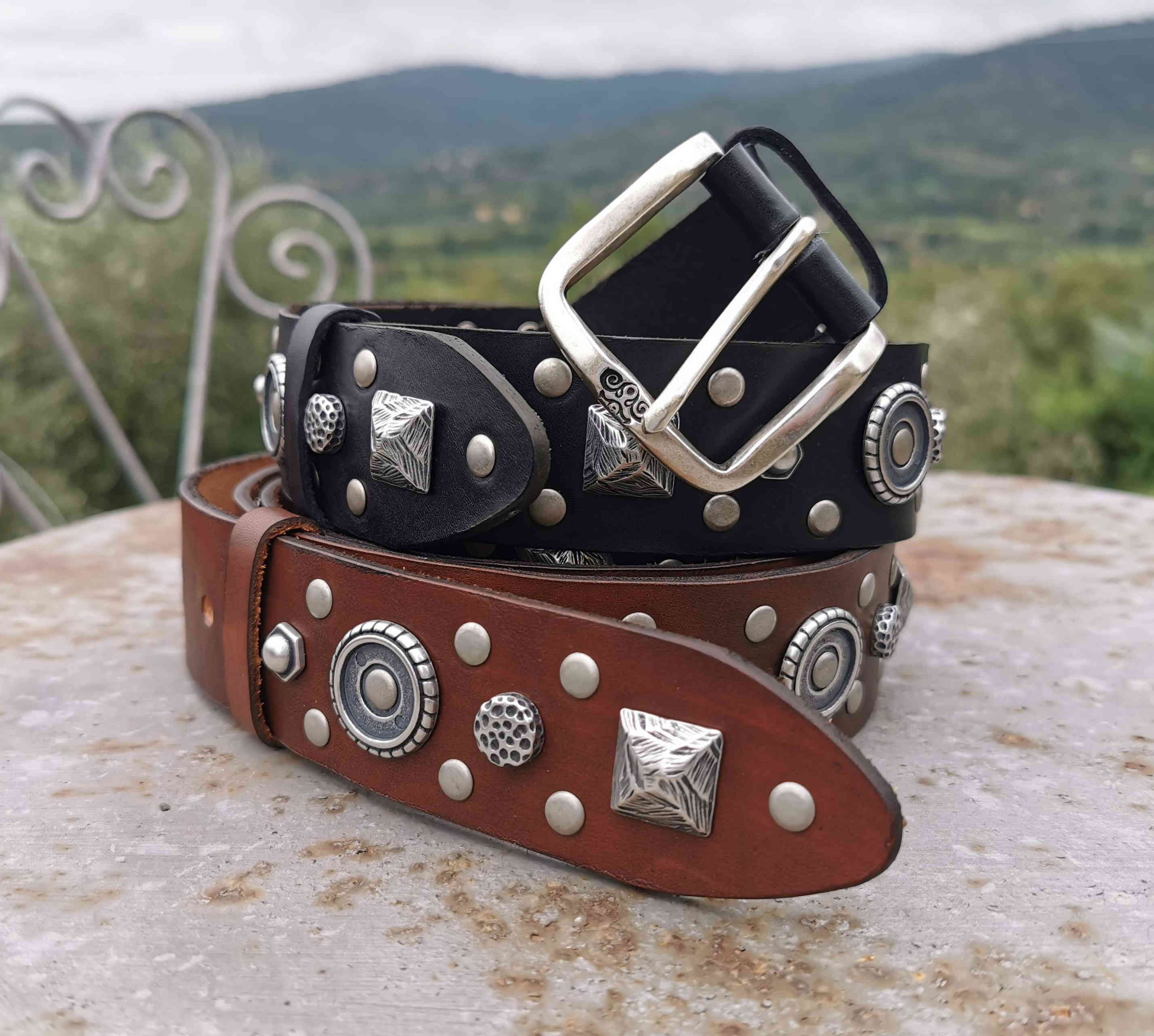 cintura borchiata H 40 STAR - Cinture e borse in cuoio e pelle ...