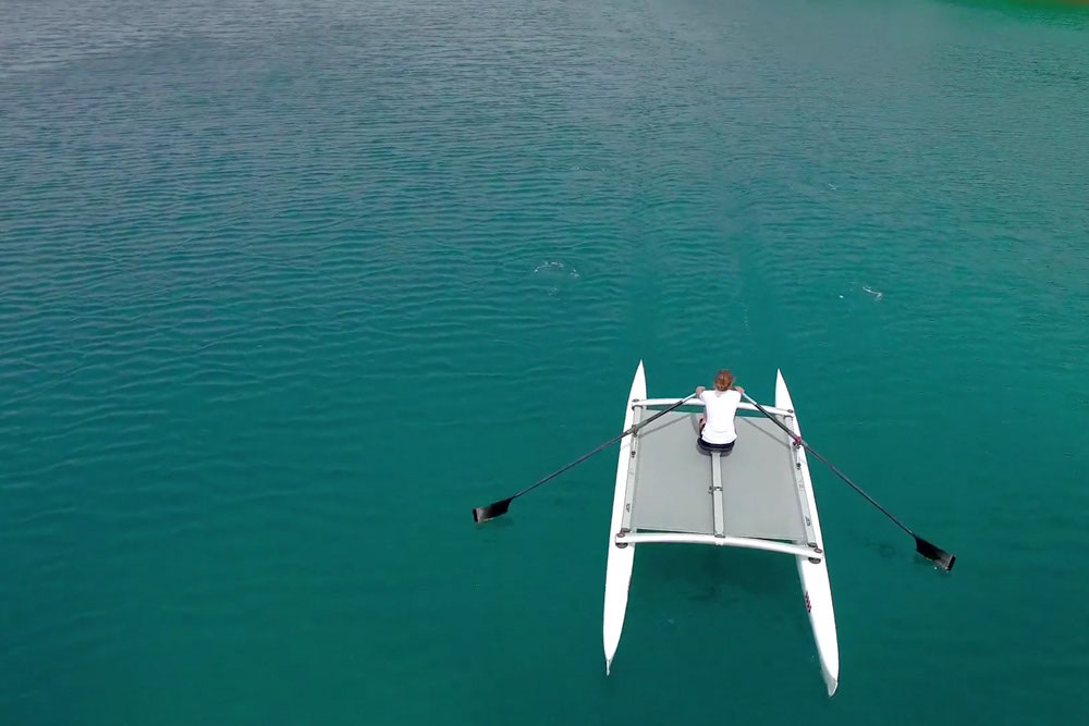 ROWonAIR® Ruderzubehör: teilbare Carbon Skulls rudern - Sportwerft®