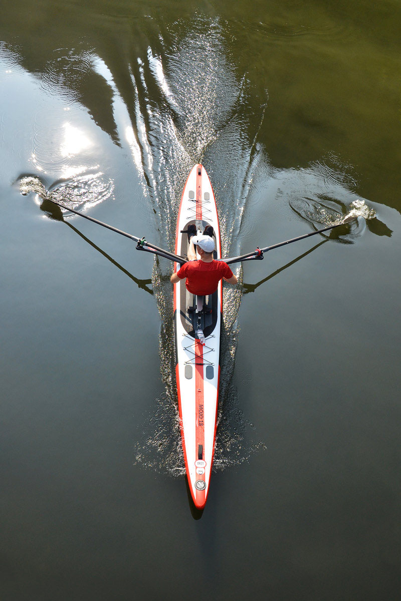ROWonAIR®: aufblasbares SUP rudern, Skiff, Sport-Ruderboot testen ...