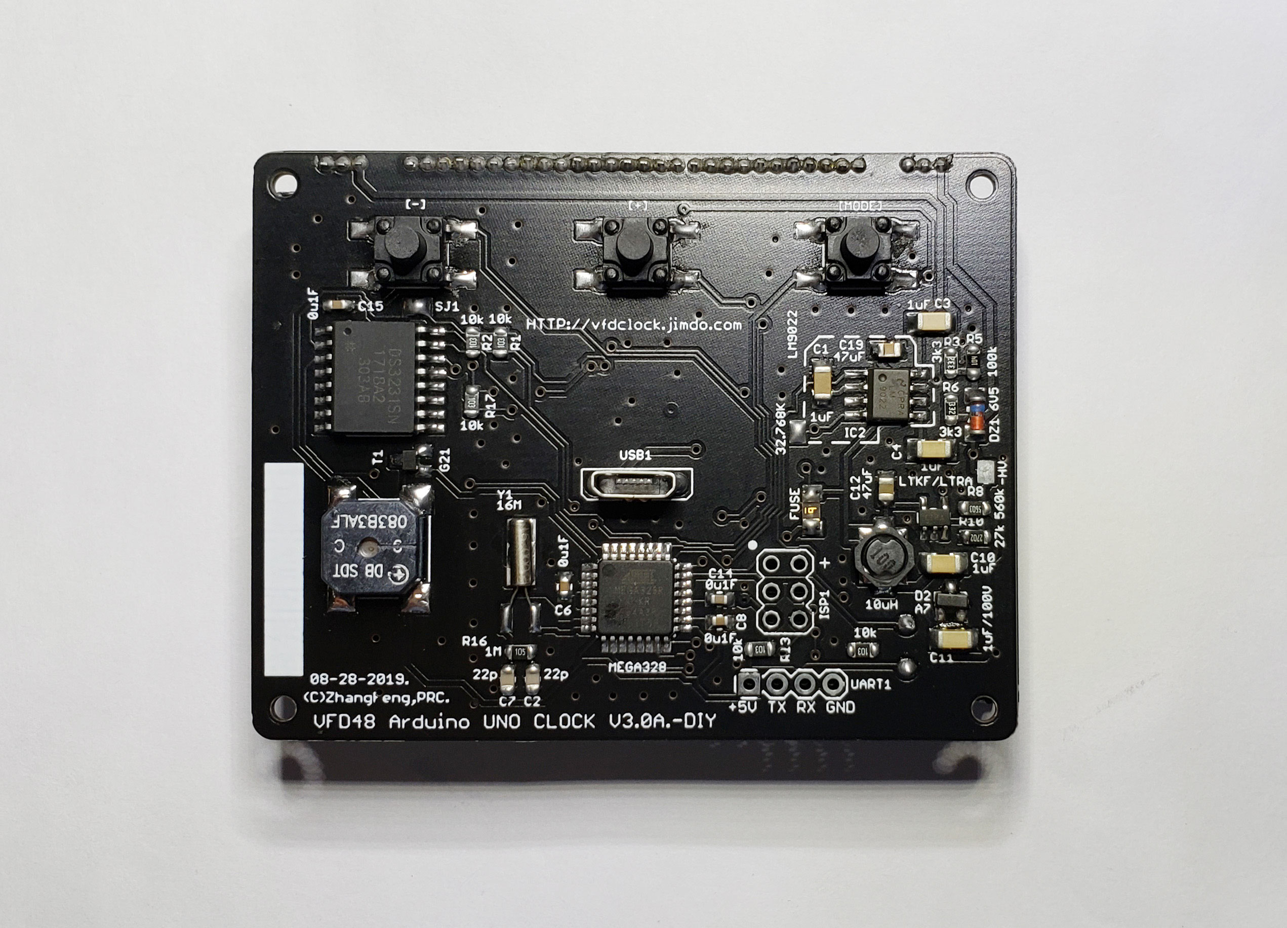 Arduino Open Source-USB-VFD48 MINI DIY Clock Assembly Instructions - VFDCLOCK-电子制作网