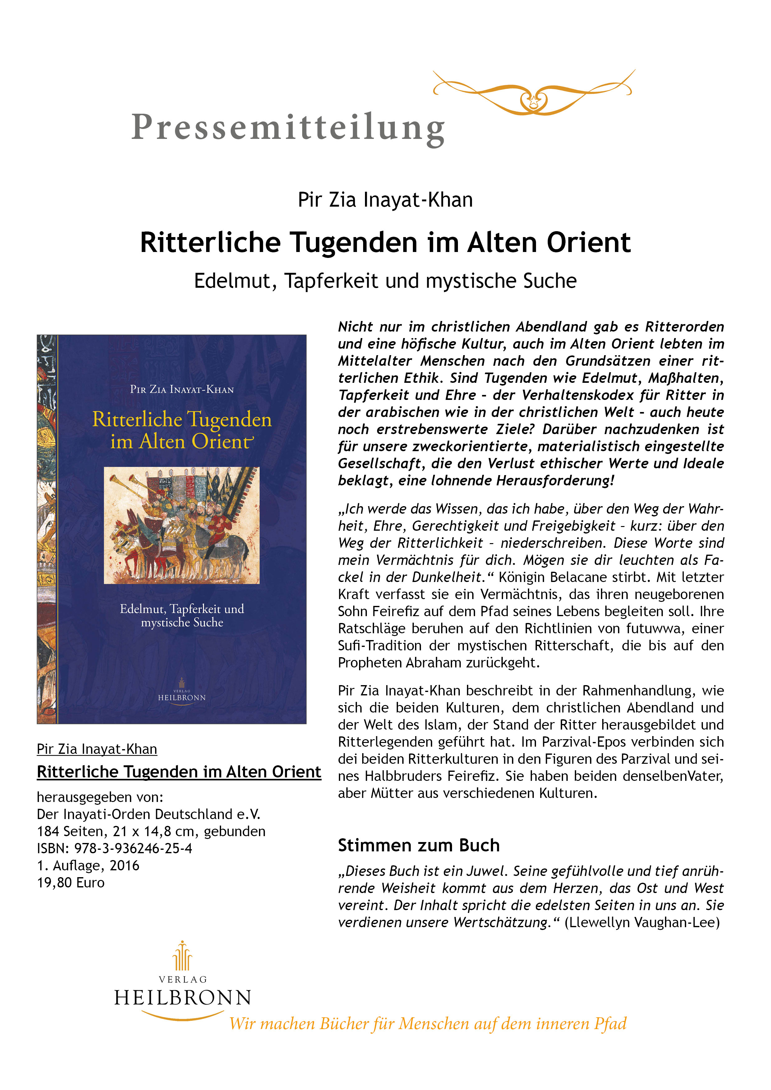 Ritterliche Tugenden im Alten Orient - Presse - Verlag Heilbronn