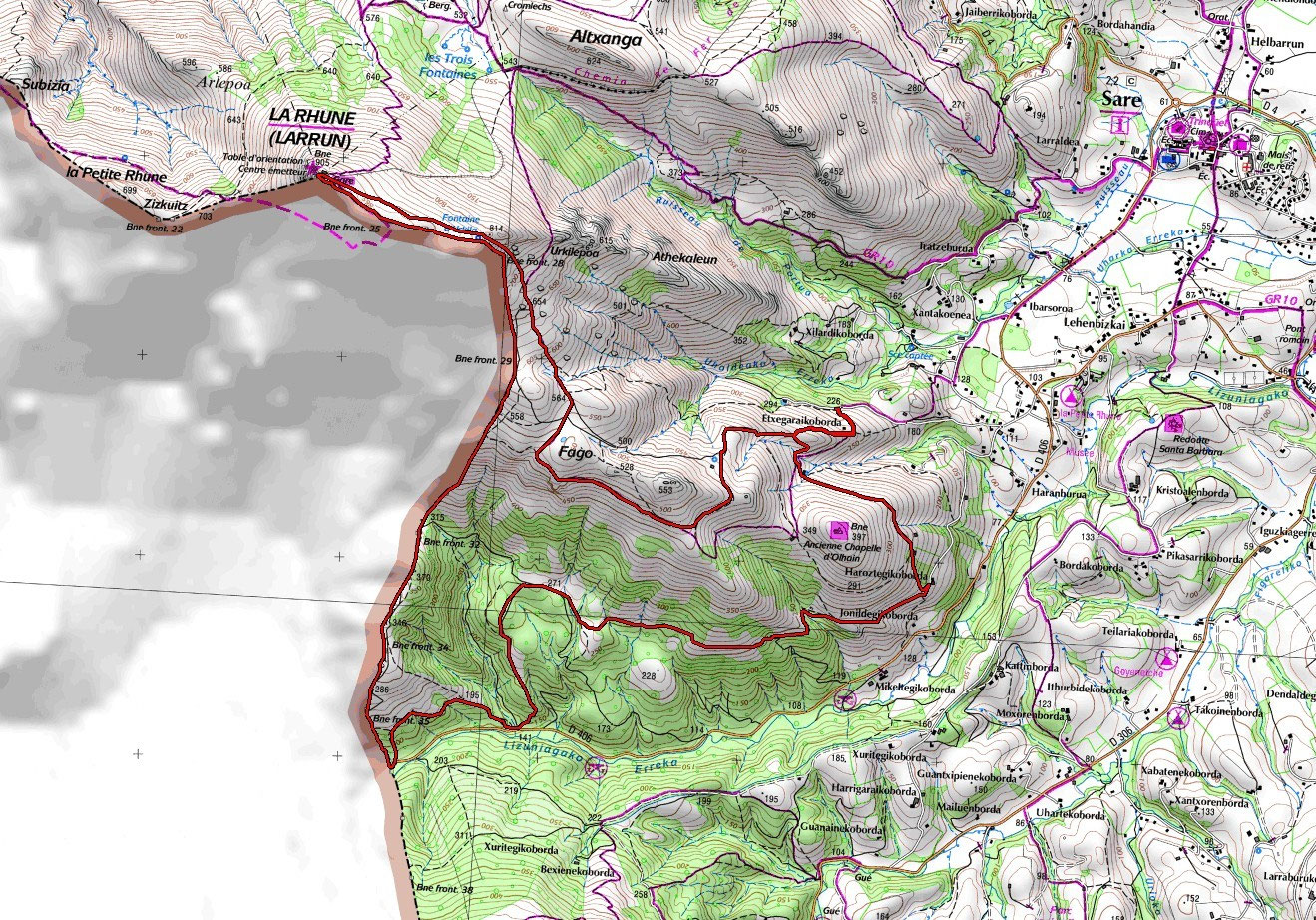 LA RHUNE BORNE 25 A 36 - Site de montagnes-pyrenees