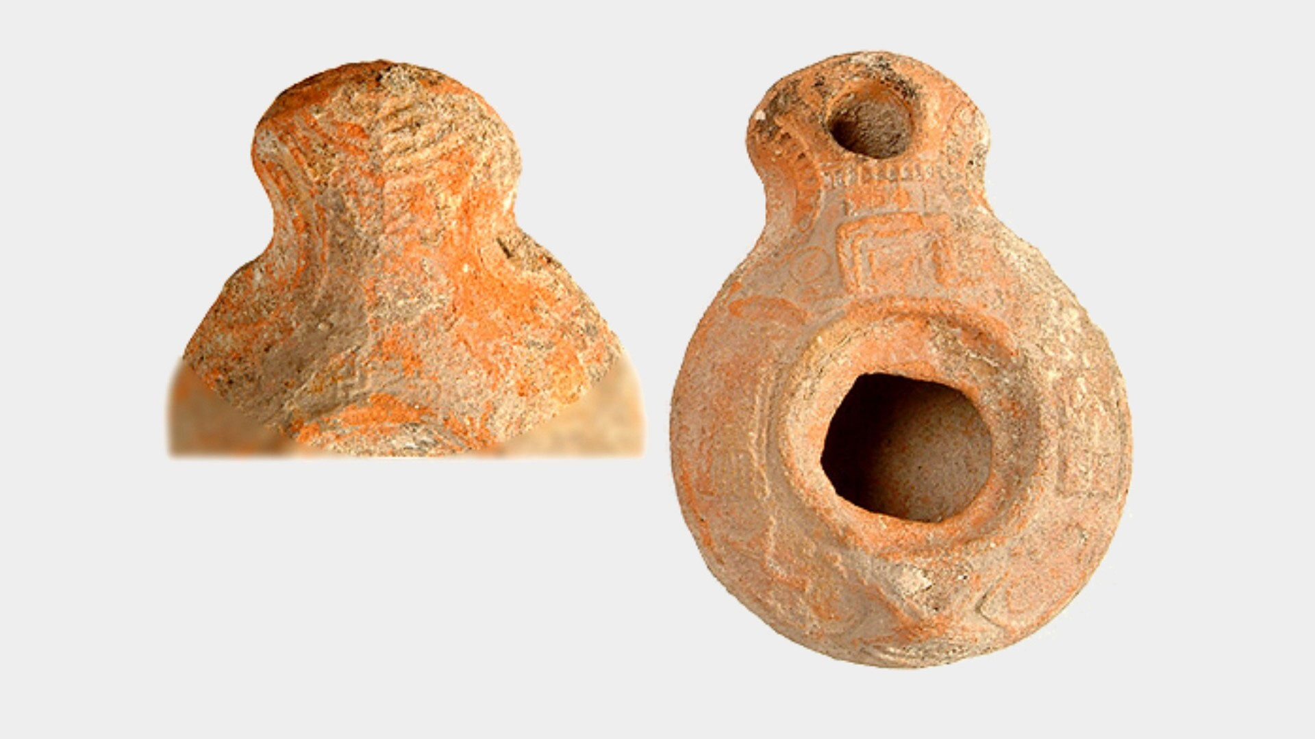 Ancient Oil Lamps with a Menorah - Structure Bible Menorah ...