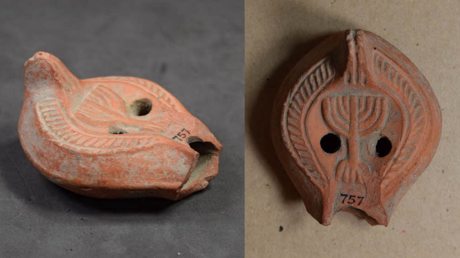 Ancient Oil Lamps with a Menorah - Structure Bible Menorah ...