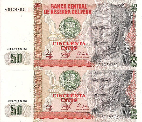 BILLETES DE PERÚ. (INTI). REPÚBLICA DEL PERÚ. (AÑO 1.987). - www ...