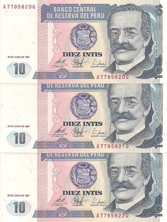 BILLETES DE PERÚ. (INTI). REPÚBLICA DEL PERÚ. (AÑO 1.987). - www ...