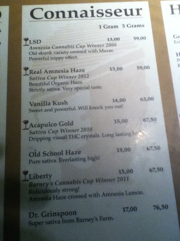 Coffee Shop, bar a joints Amnesia a Amsterdam - Cannabis Online