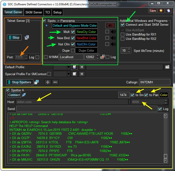 SDC (cw) Skimmer - IW7DMH - Ham Radio Station