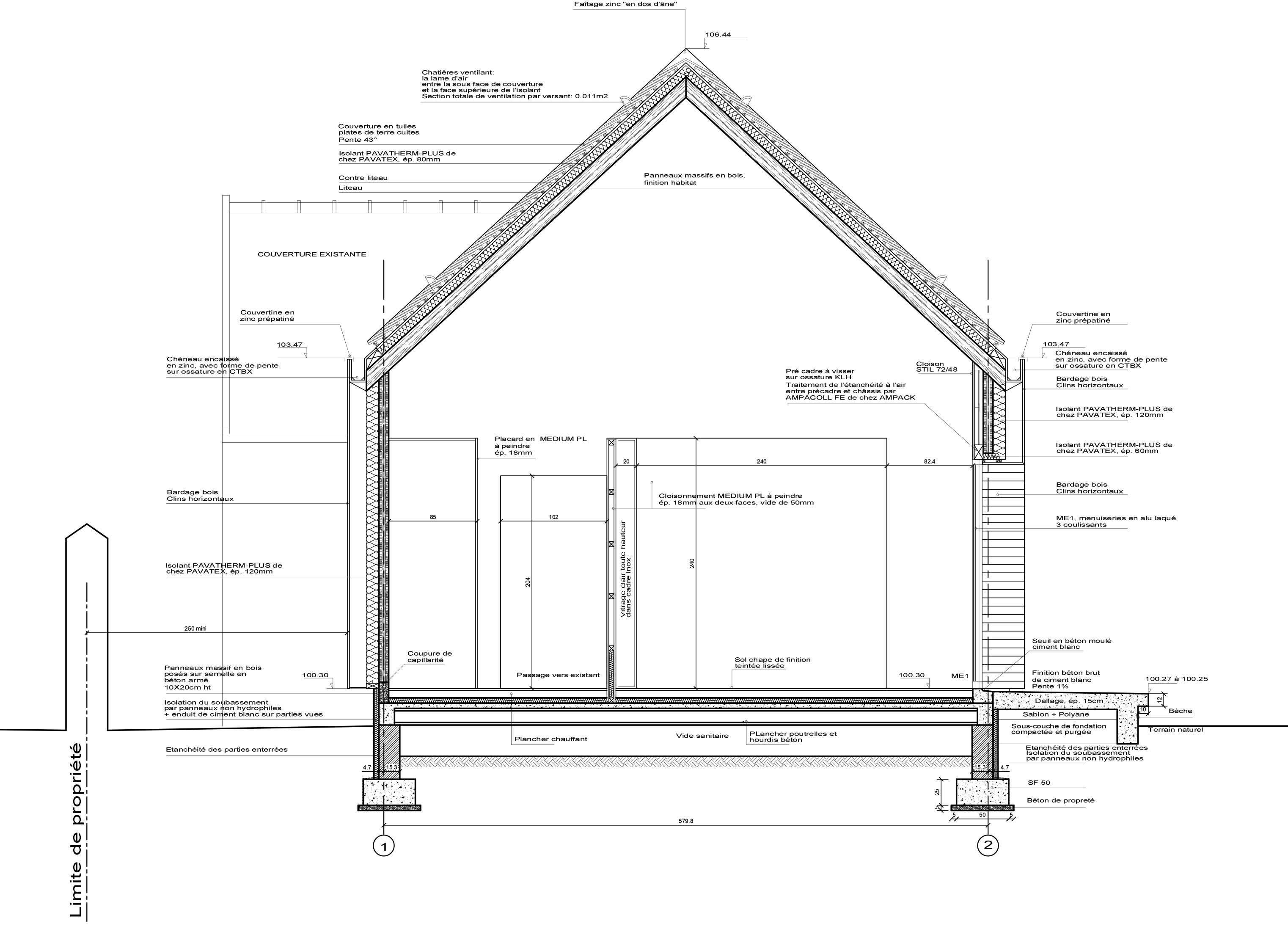 Extension bois maison meulière - VARON architectes