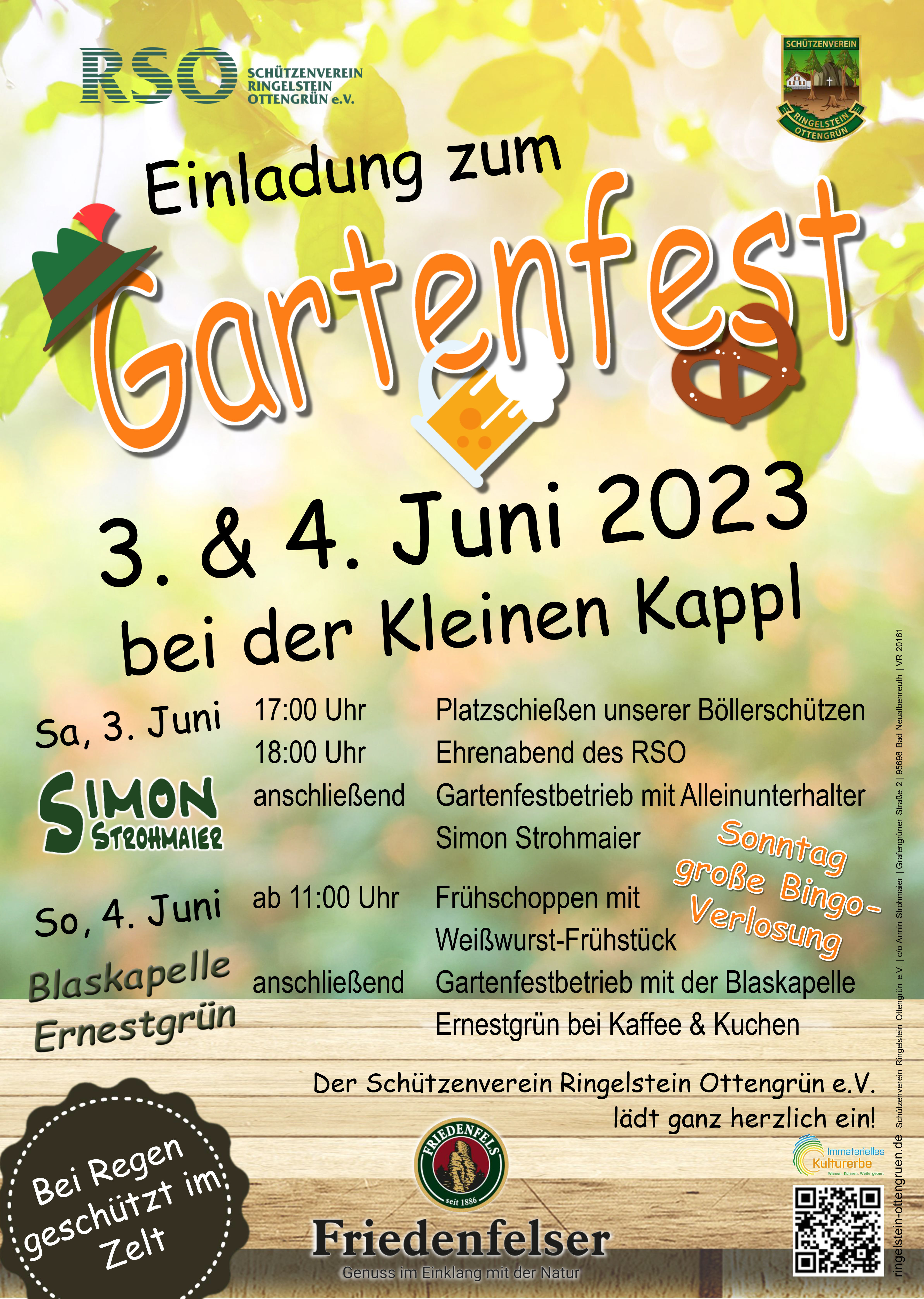 Herzliche Einladung zum Gartenfest der Ringelsteiner - Stiftlandgau im BSSB