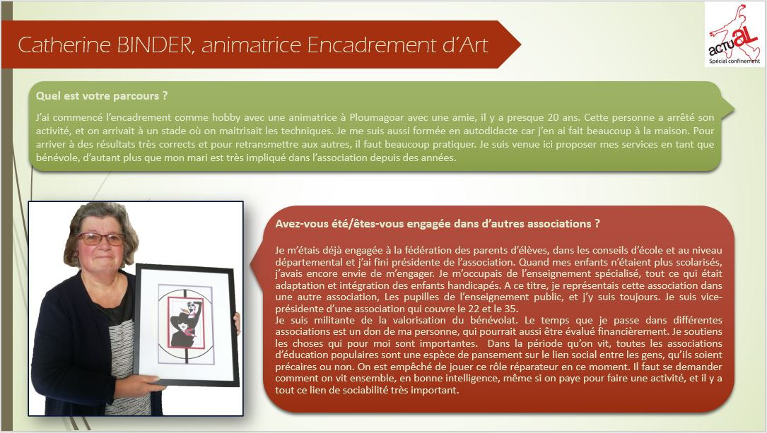 Catherine BINDER, animatrice Encadrement d'Art - Site de amicale-laique ...
