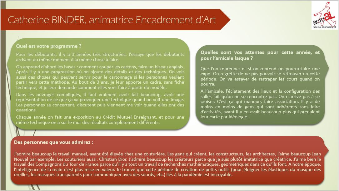 Catherine BINDER, animatrice Encadrement d'Art - Site de amicale-laique ...
