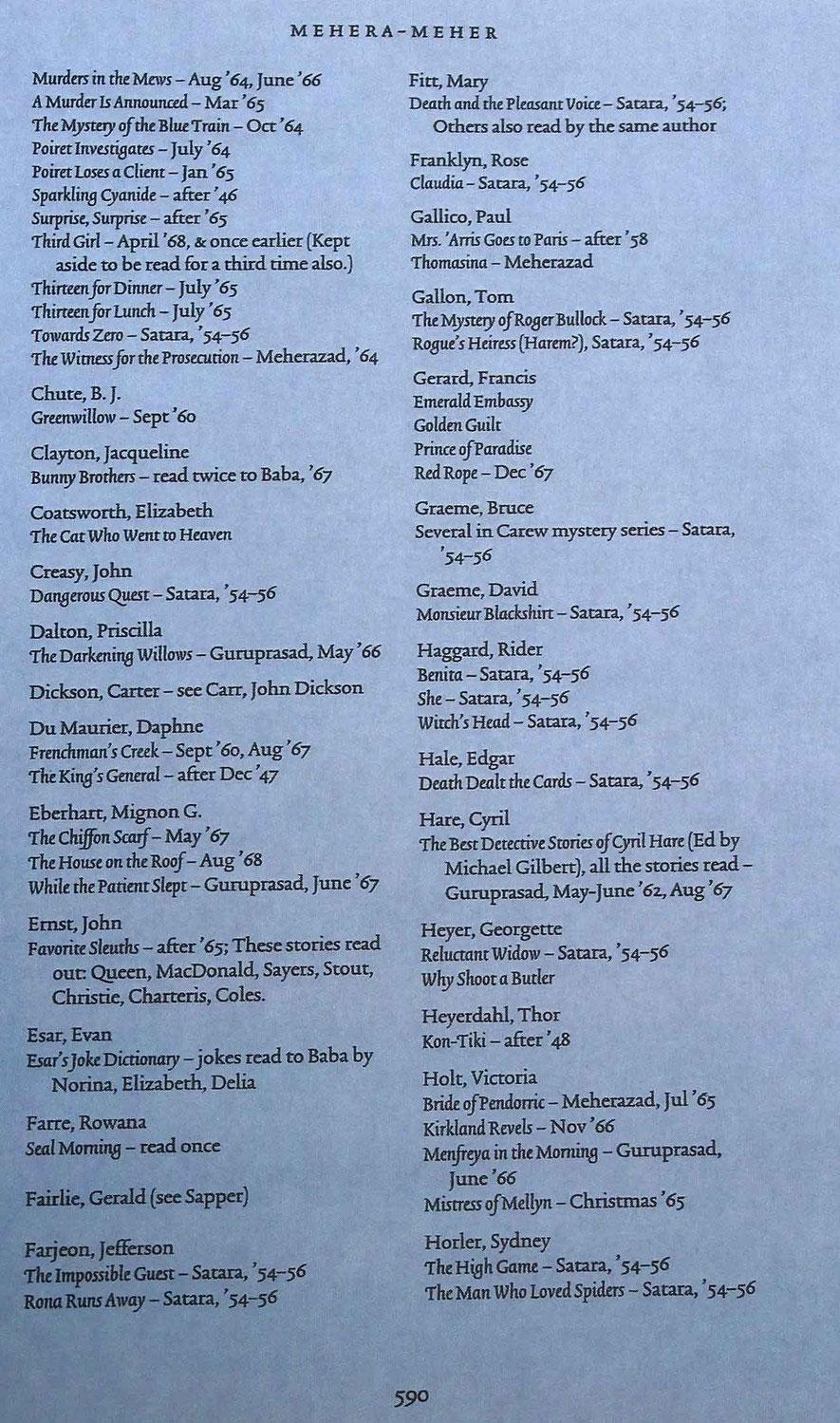 Books Read to Baba List - meherbabatravels jimdo page!