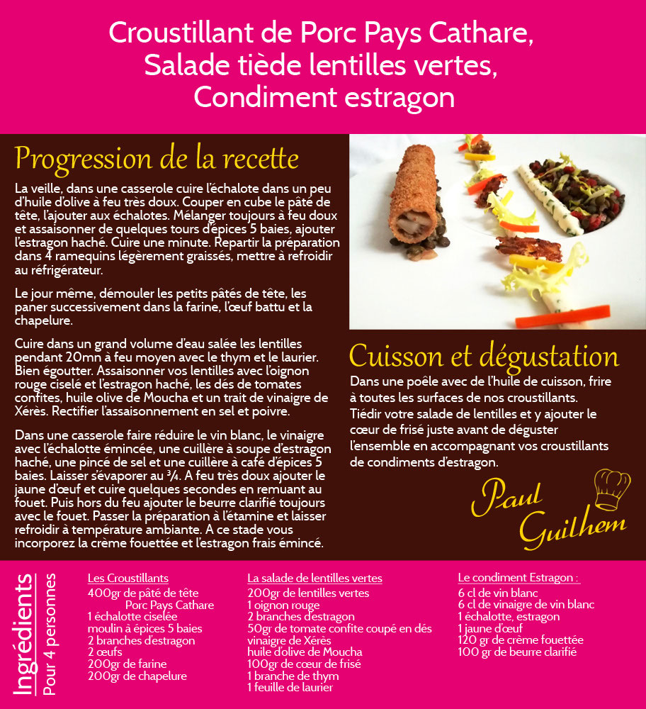 Les recettes de nos Chefs ! - Saveurs Pyrénées Audoises