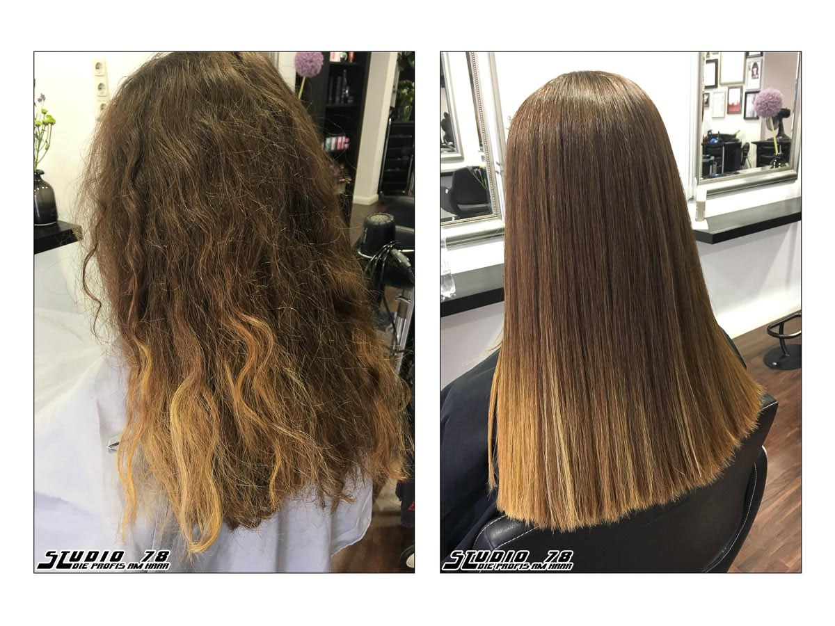 Luxus Vorher Nachher Keratin Glattung Fotos