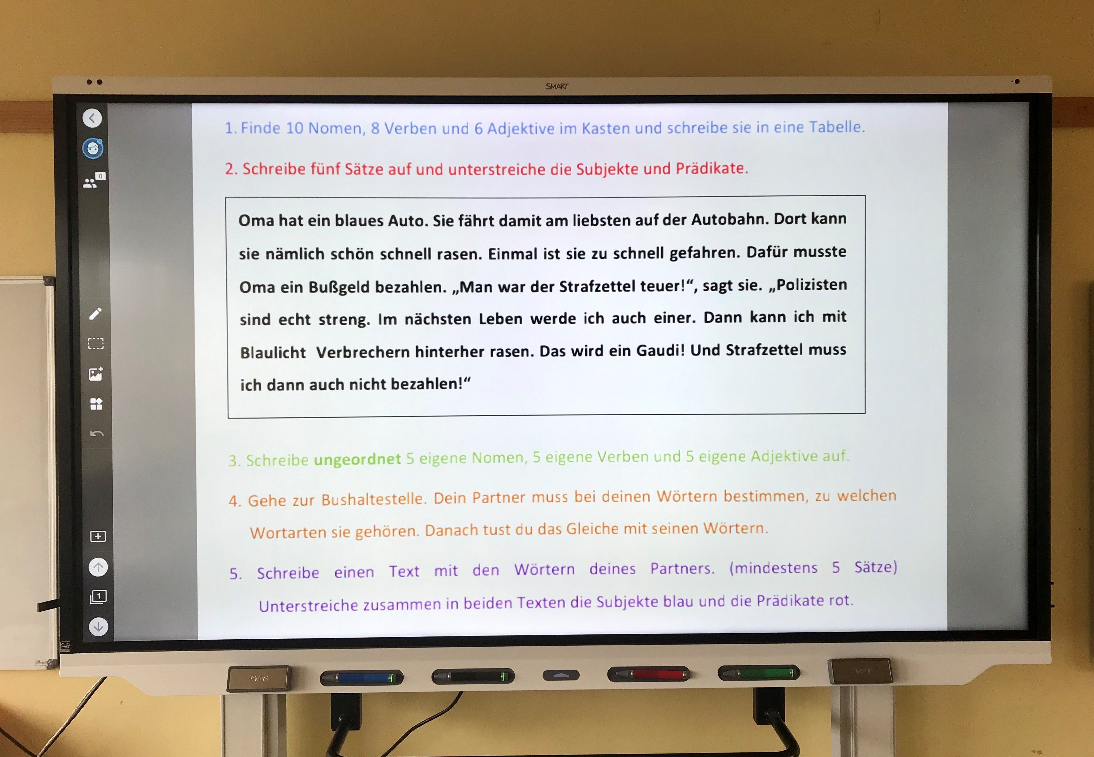 Tafelbilder Smartboard - Deutsch Klasse 3/4 - nachhilfevomlehrer.de