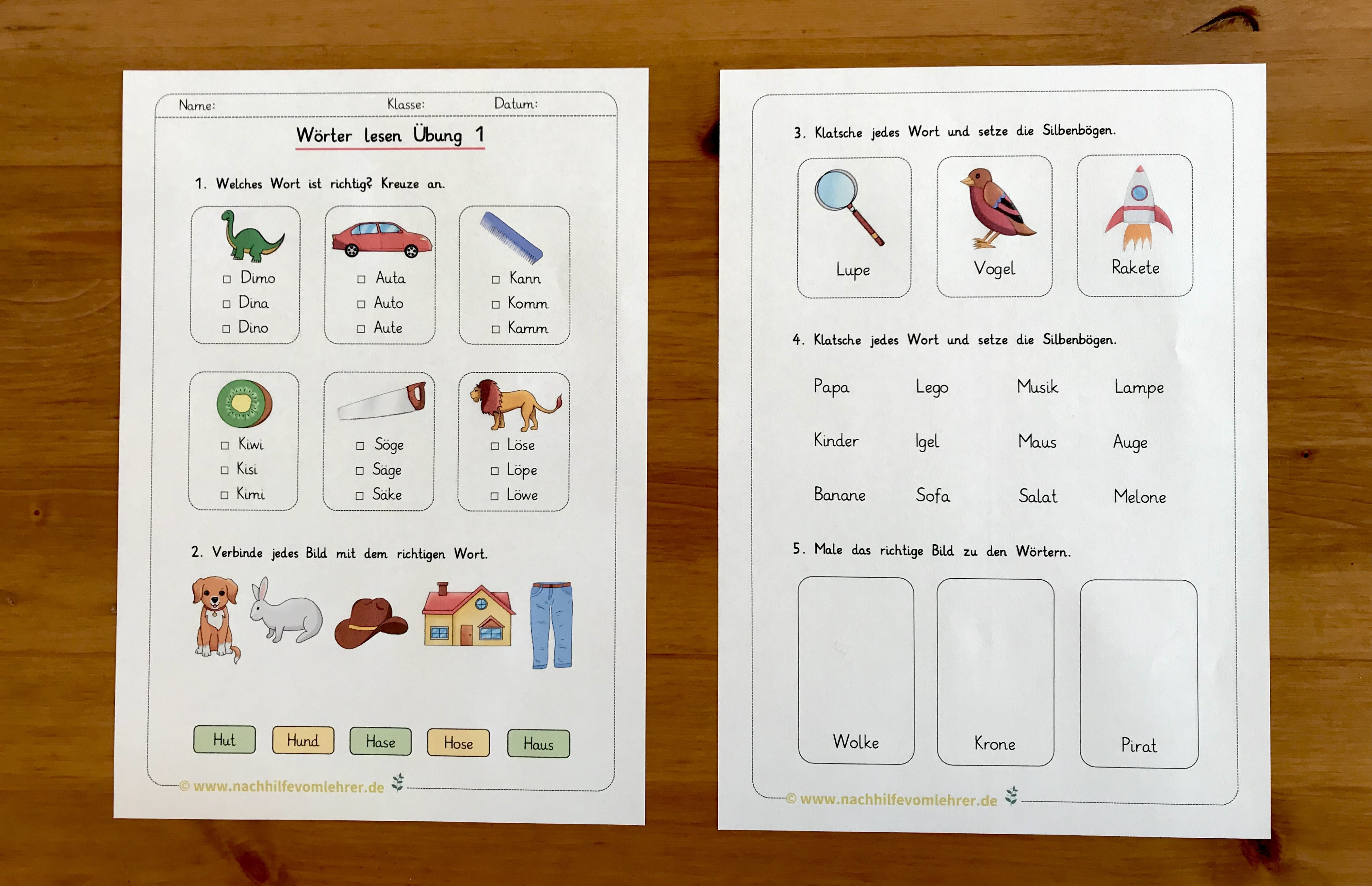 Lesen Klasse 1 - nachhilfevomlehrer.de