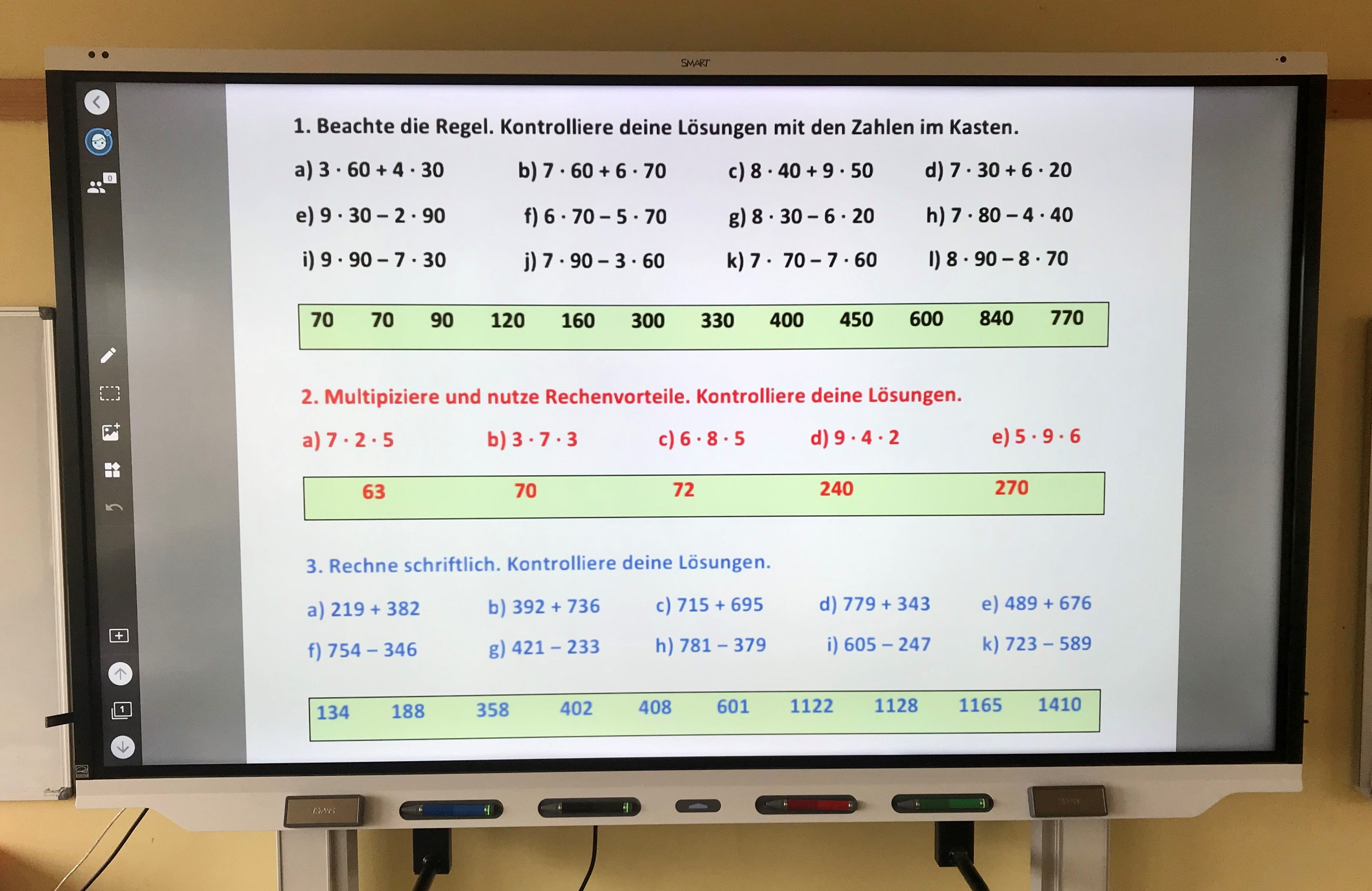 Tafelbilder Smartboard - Mathe Klasse 3/4 - nachhilfevomlehrer.de