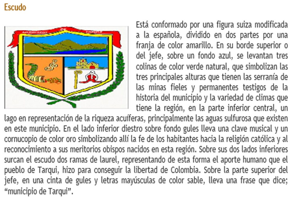 Símbolos del municipio - Página web de corpotarquibogota