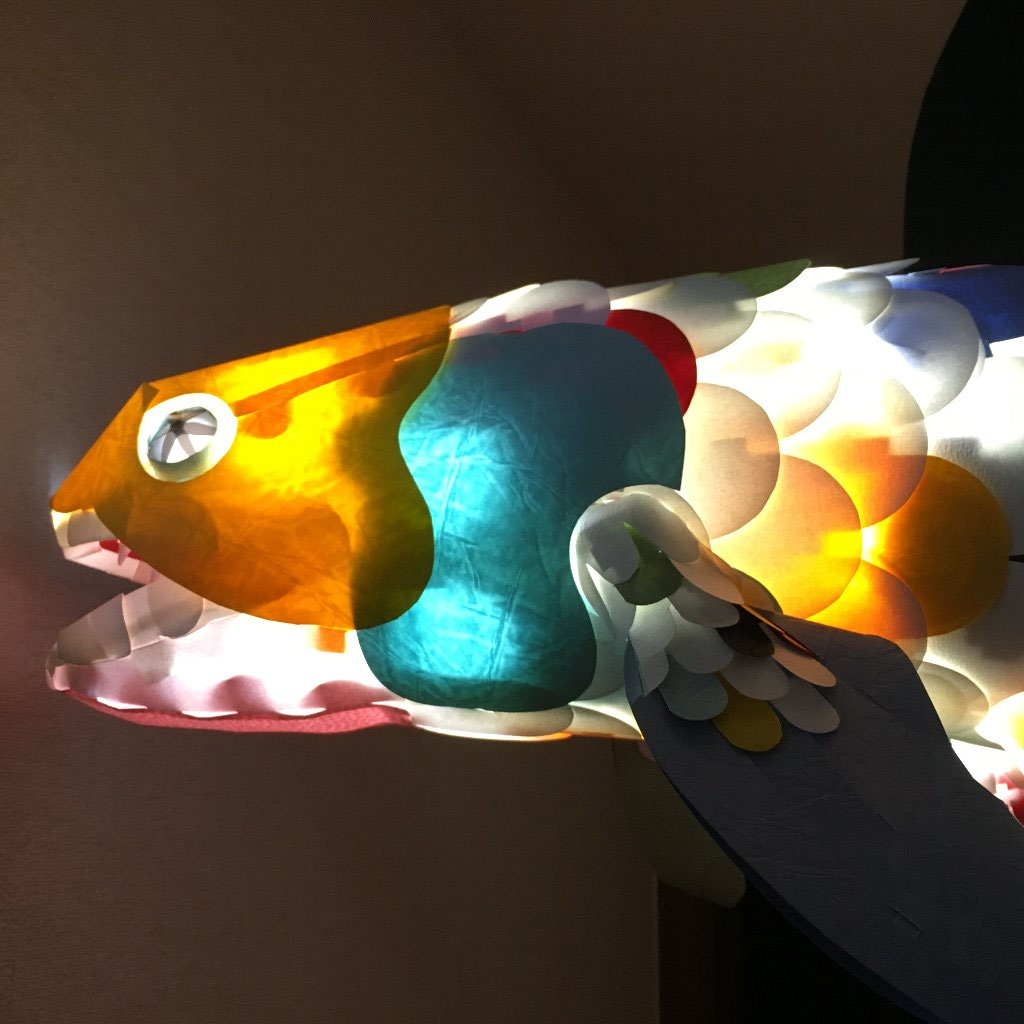 WHITE BASE +multi color - paper coelacanth （ペーパー シーラカンス LED）