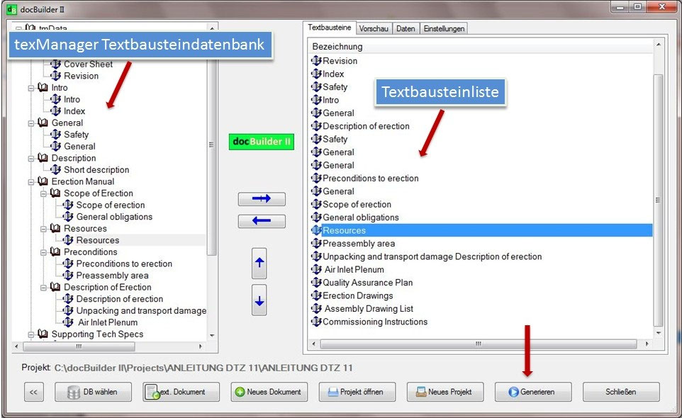 Dokumentengenerator docBuilder II - texManager