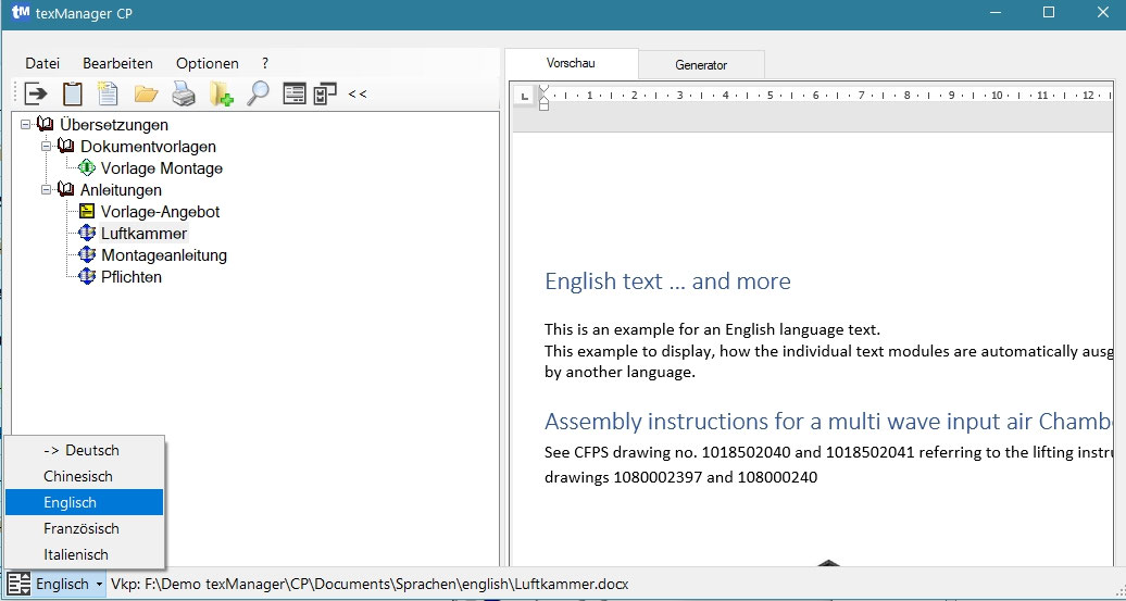 Textbausteine verwalten und Dokumente generieren - texManager