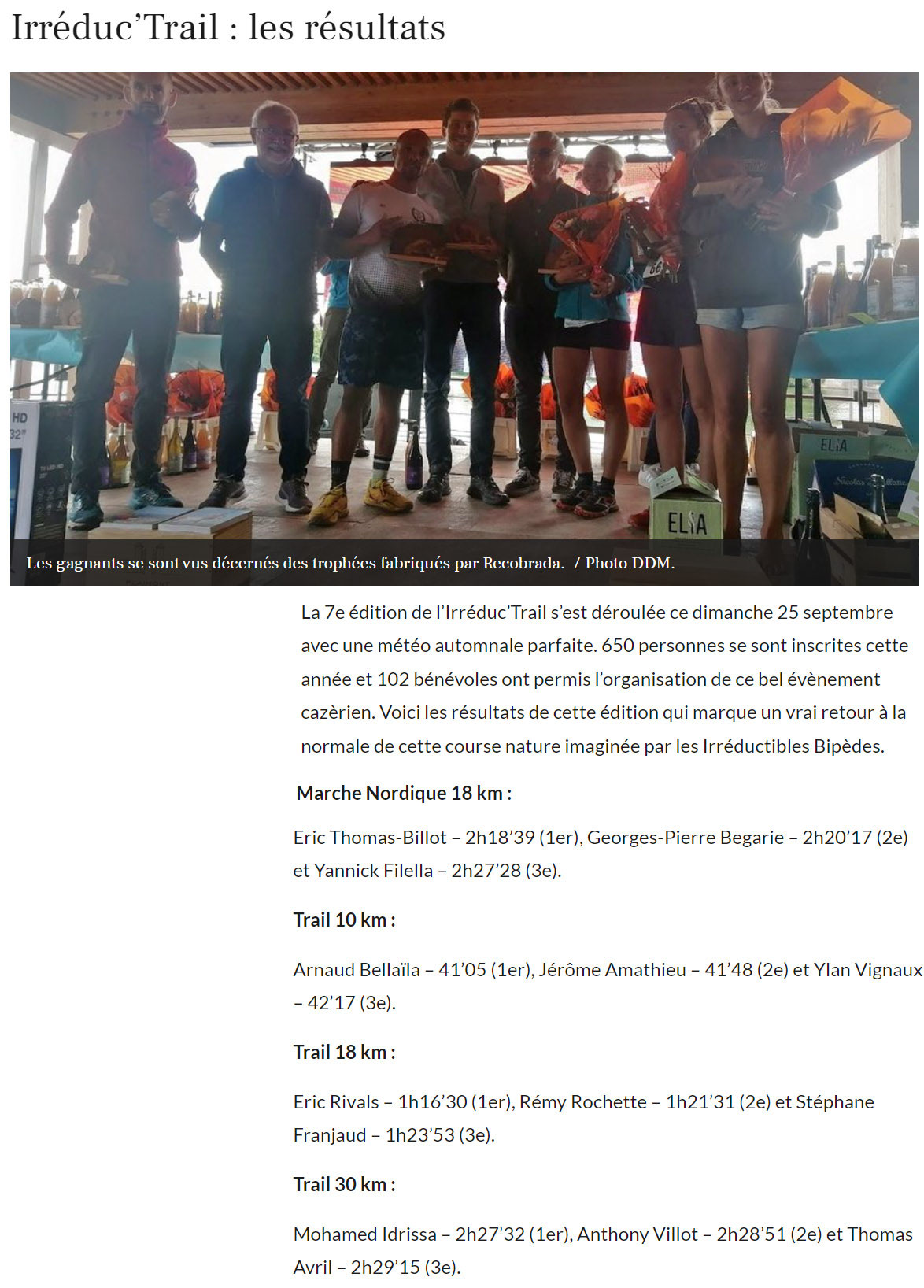 Presse 2022 - Irréduc'trail de Cazères