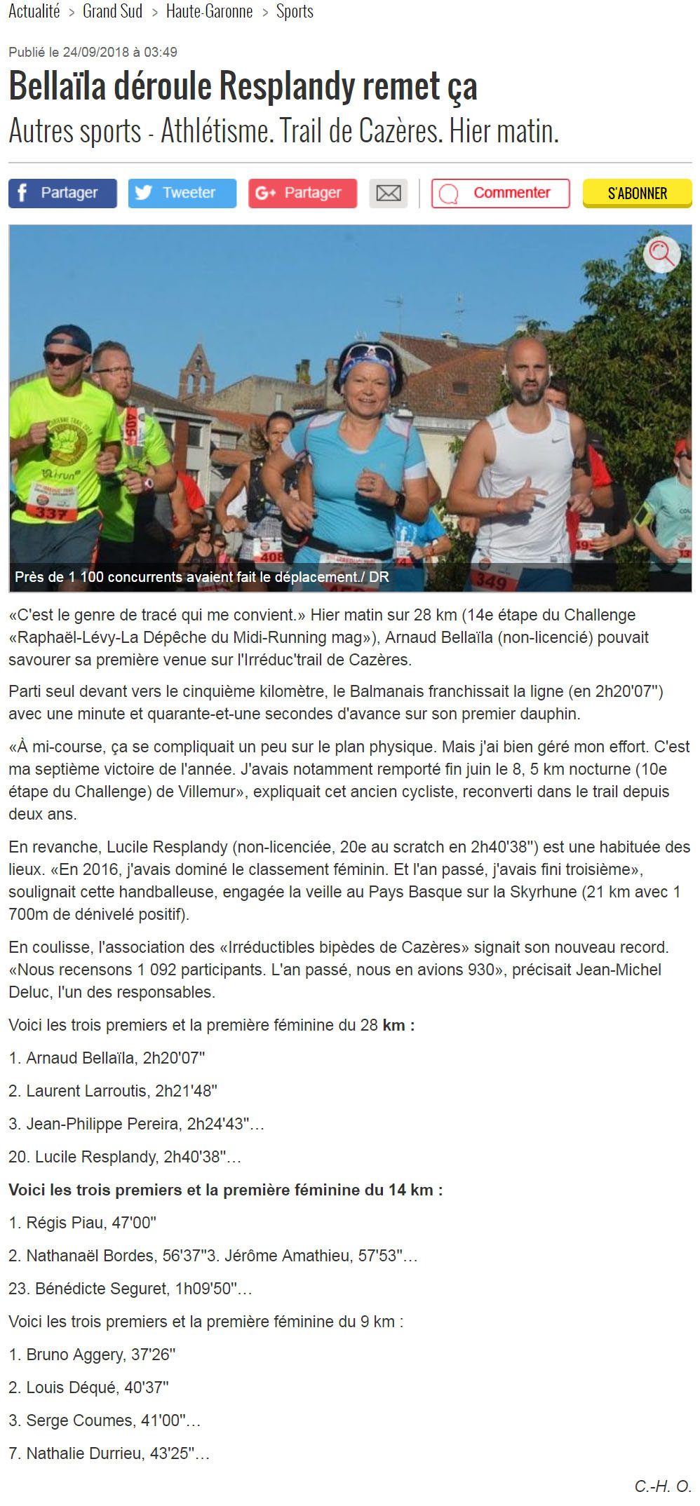 Presse 2018 - Irréduc'trail de Cazères