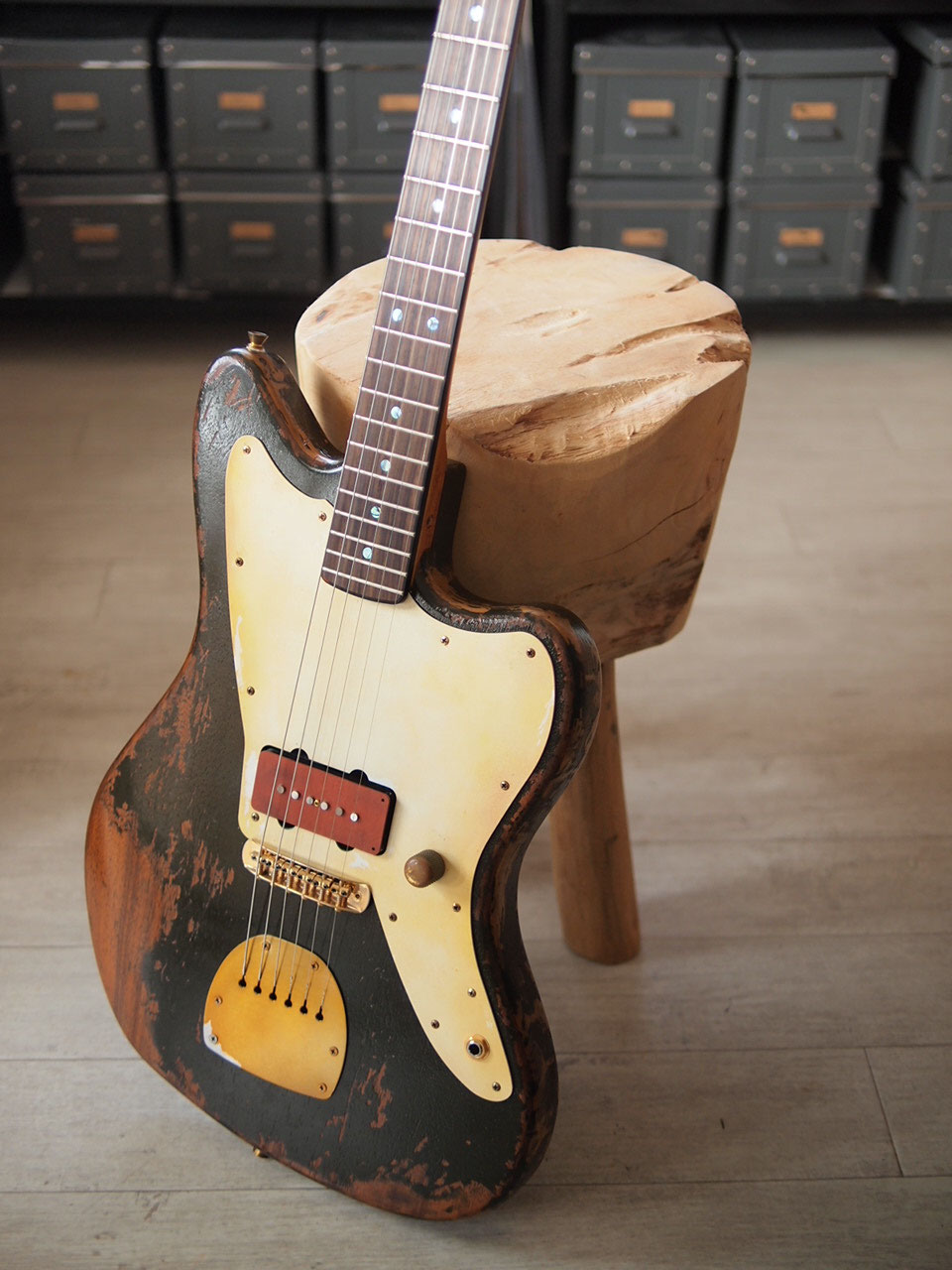 SOLD Warmoth - Custom Jazzmaster Junior - Olive Drab Green - Relic ...