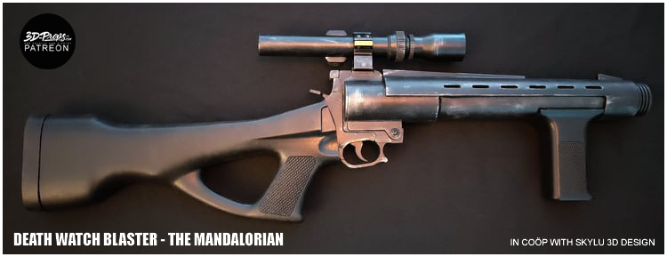 DEATH WATCH BLASTER - 3D FILES - 3D-PROPS Blasters for display and cosplay.