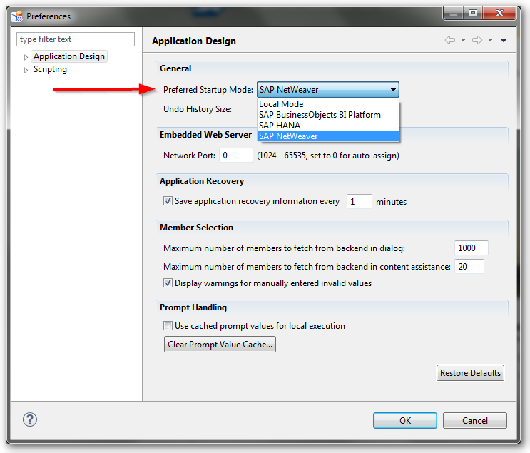 SAP BusinessObjects Design Studio Settings - reyemsaibot