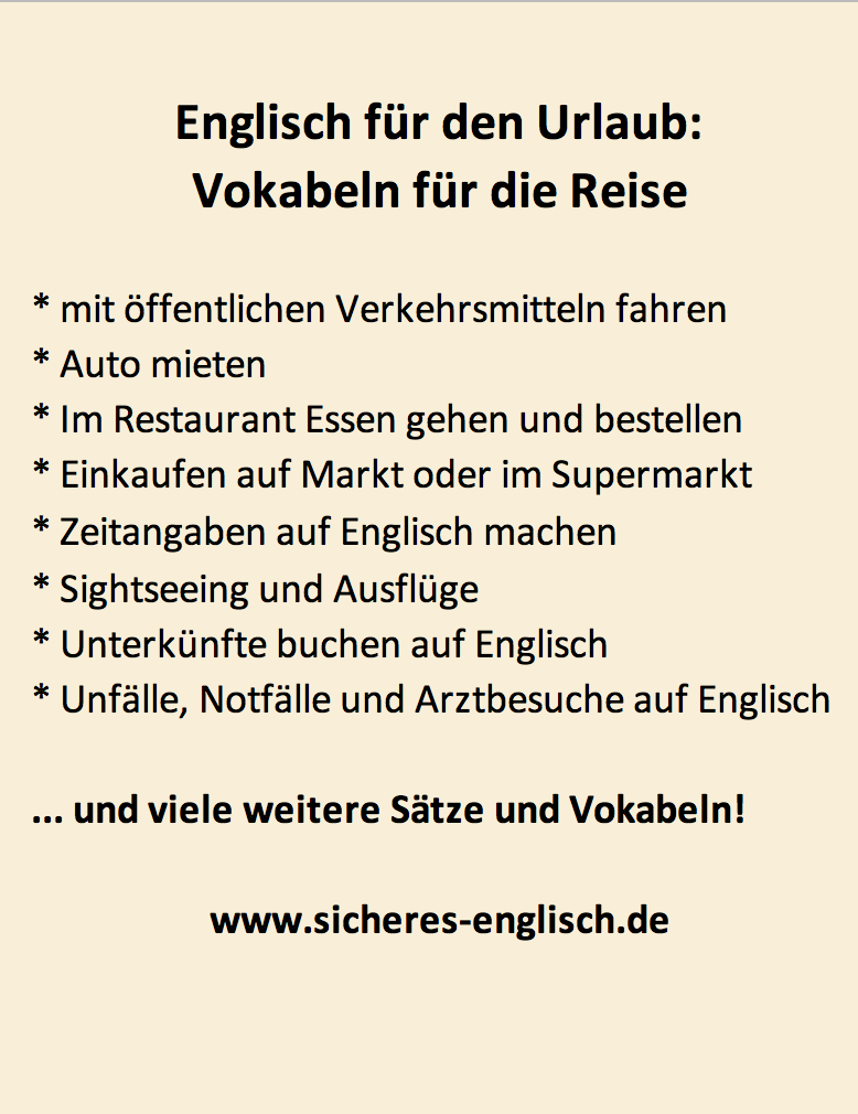 Englisch für den Urlaub: Reise Vokabeln - Englisch lernen