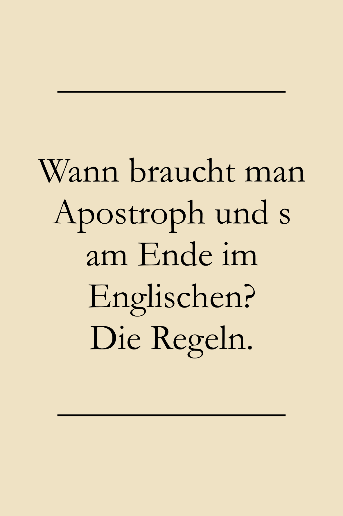 Apostroph im Englischen: s-Endung - Englisch lernen