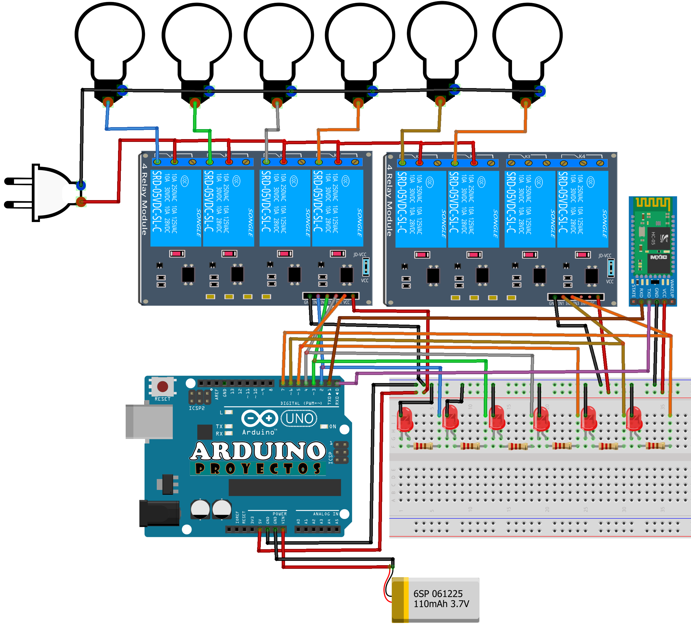 ENCENDIDO DE FOCOS POR BLUETOOTH - Página web de arduinoproyectos1