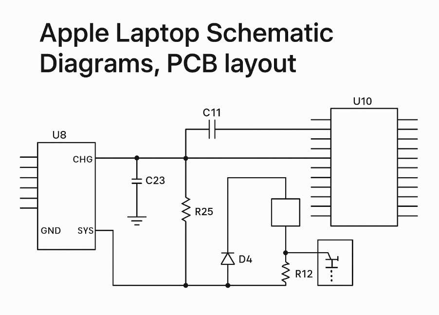 Apple Laptop Schematic Diagrams, PCB layout - Schematic