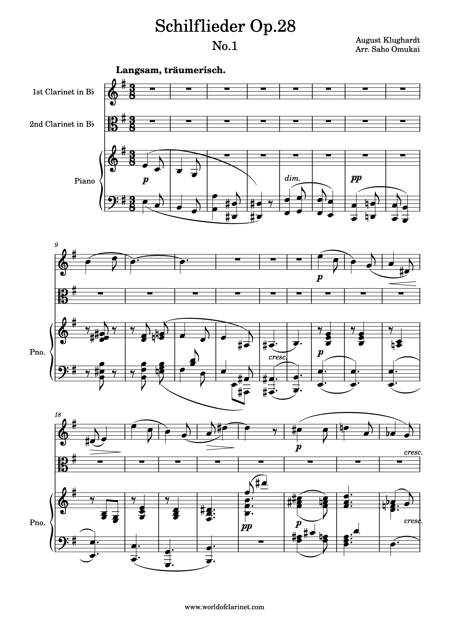 2 Clarinets & Piano - WORLD OF CLARINET