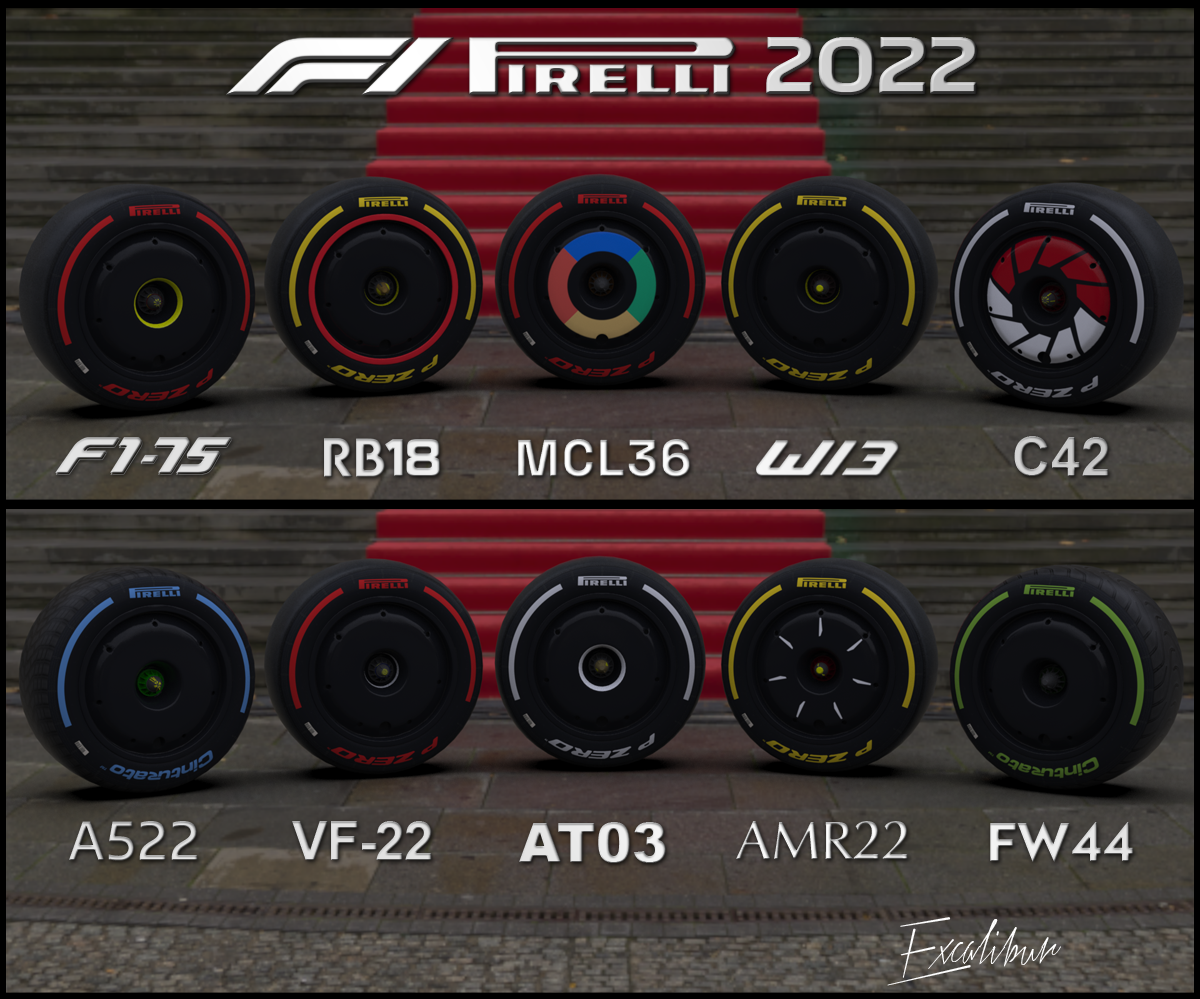 F1 Pirelli 2022 - Tyres & Rims - gp4racing