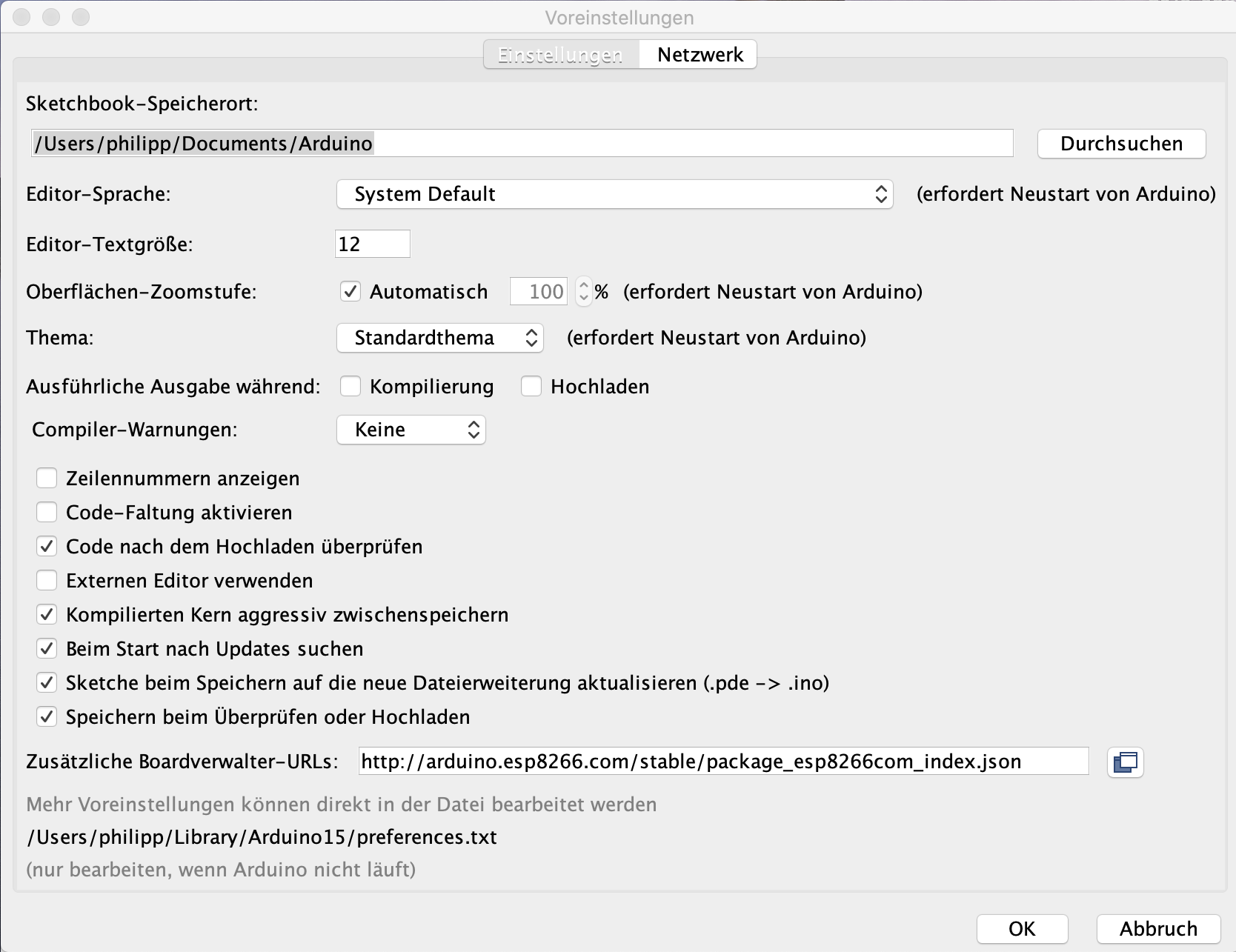 ESP8266 mit der Arduino IDE - zeitvogels Webseite!