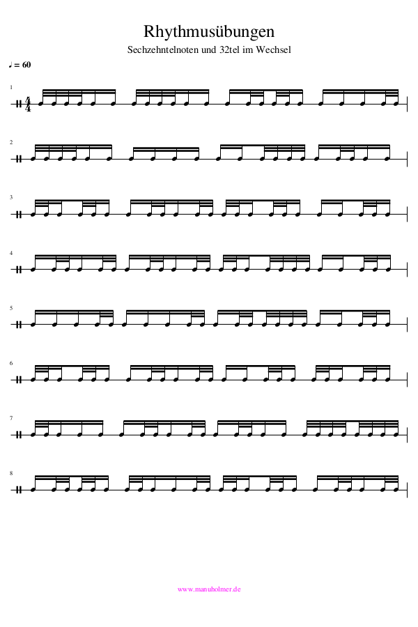 Die 32tel Note spielen: Tipps & Wissenswertes - Manu Holmer ...