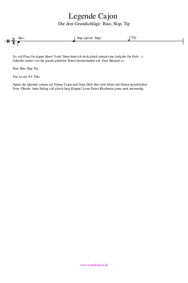 Noten für Cajon lesen - so gelingt's im Handumdrehen! - Manu Holmer ...