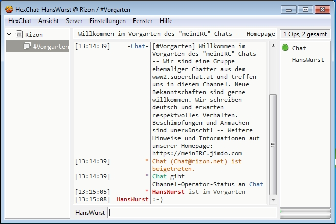 / HexChat - meinIRC-Chat