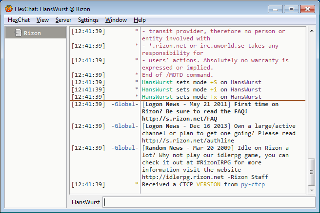 Gebrauchsanleitung - meinIRC-Chat