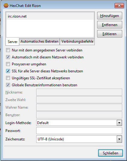 Gebrauchsanleitung - meinIRC-Chat