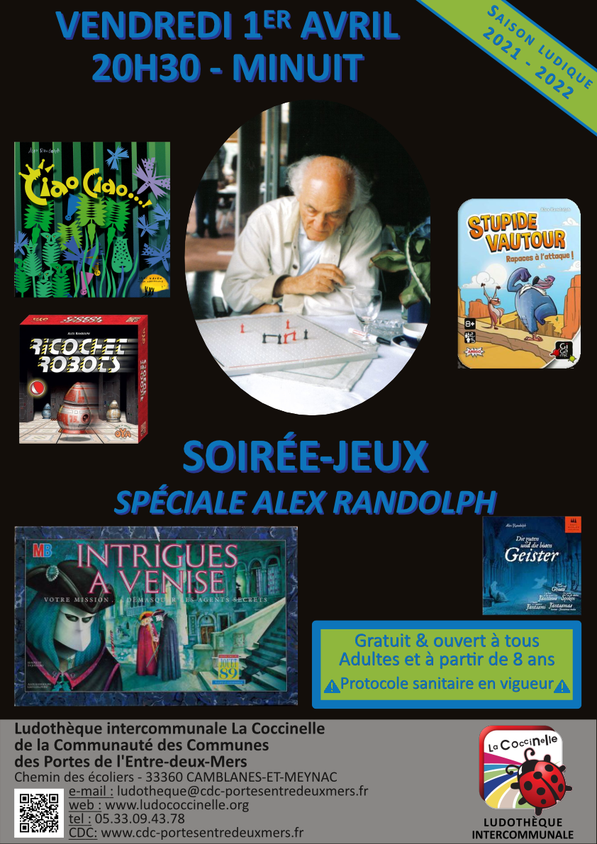 Soirée-jeux "Alex Randolph" - Ludothèque la Coccinelle
