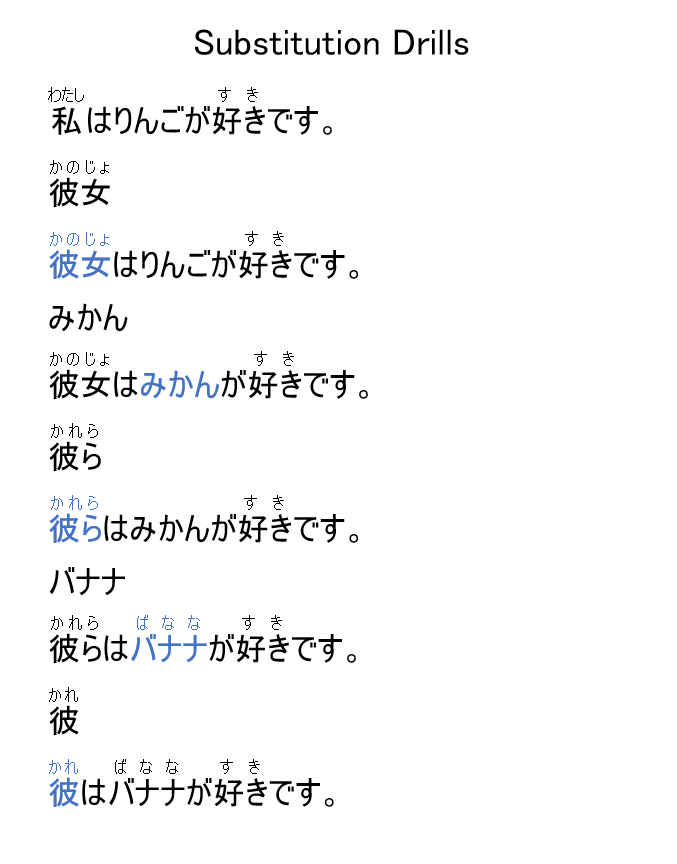 Substitution Drills - EZ Language